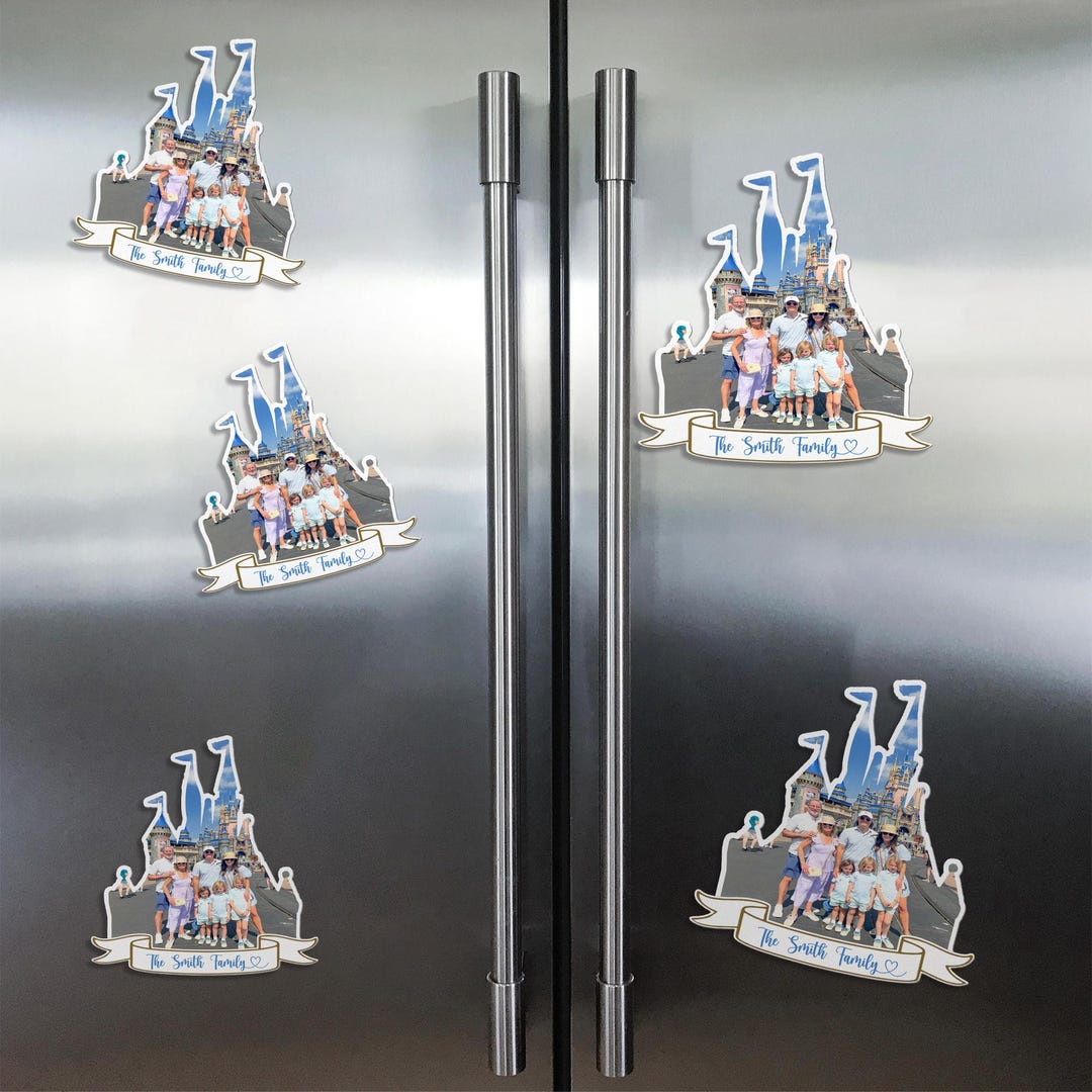 Personalized Disney Cinderella Castle Magnet With Photo, Disney Family ...