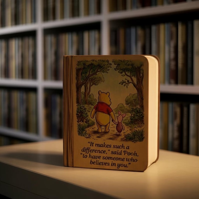 Winnie the Pooh Book Lamp, It Makes Such a Difference Said Pooh, Pooh ...