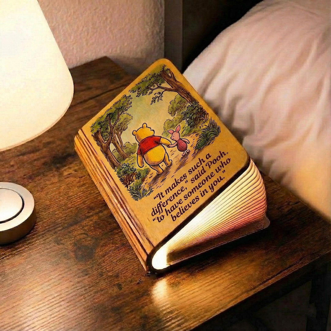 Winnie the Pooh Book Lamp, It Makes Such a Difference Said Pooh, Pooh ...