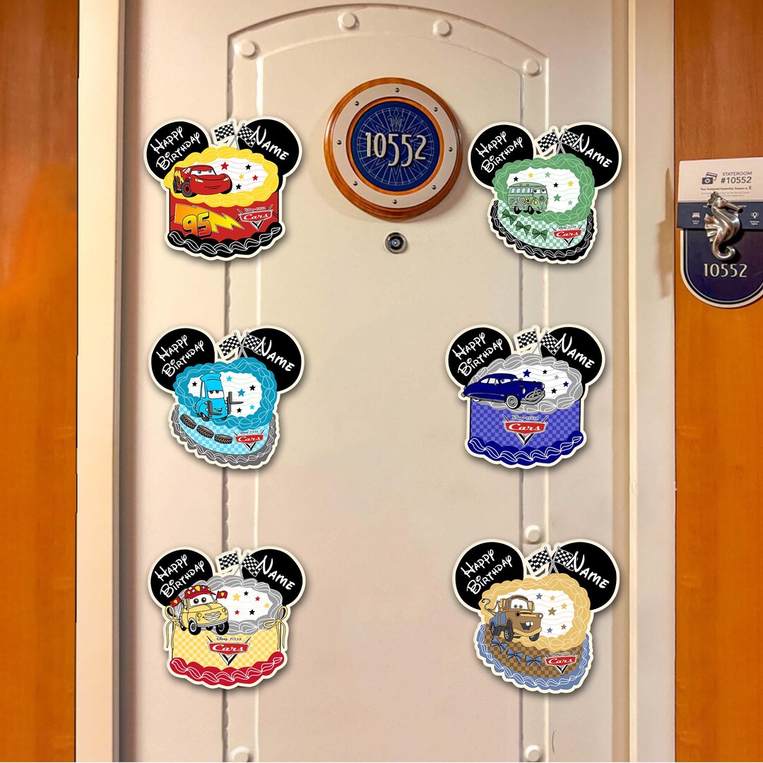 Personalized Disney Cars Birthday Magnet, Pixar Car Magnets, Lightning ...