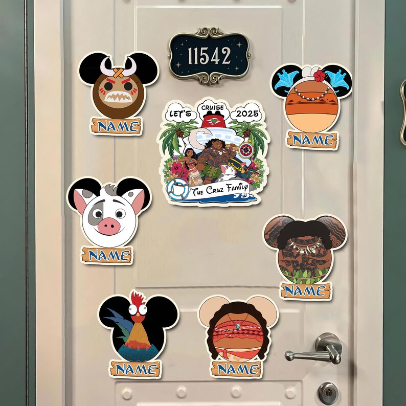 Personalized Disney Moana Inspired Cruise Door Magnet, Moana Door ...