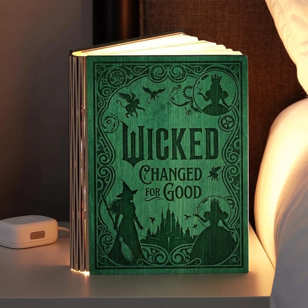 Wicked Book Lamp, Change for Good Folding Book Lamp, Wizard Night Light ...