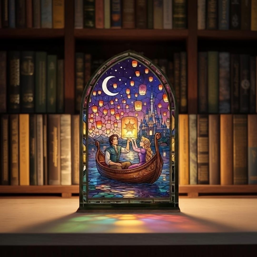 Tangled Rapunzel & Flynn Suncatcher Candle Holder, Disney Tangled ...