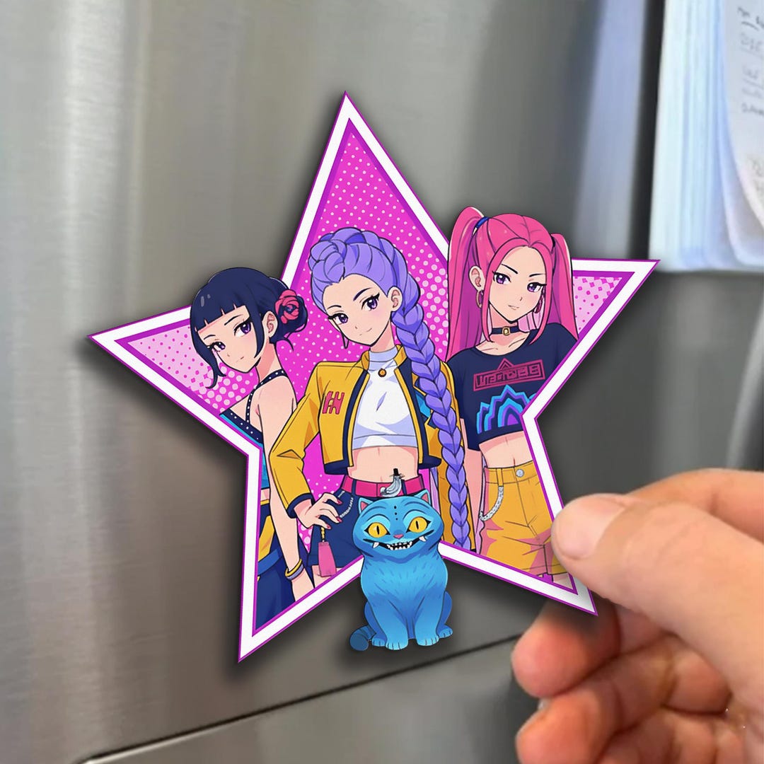 Huntrix Star Magnets, Huntrix Girls Y2K Style Magnet, Kpop Demon ...
