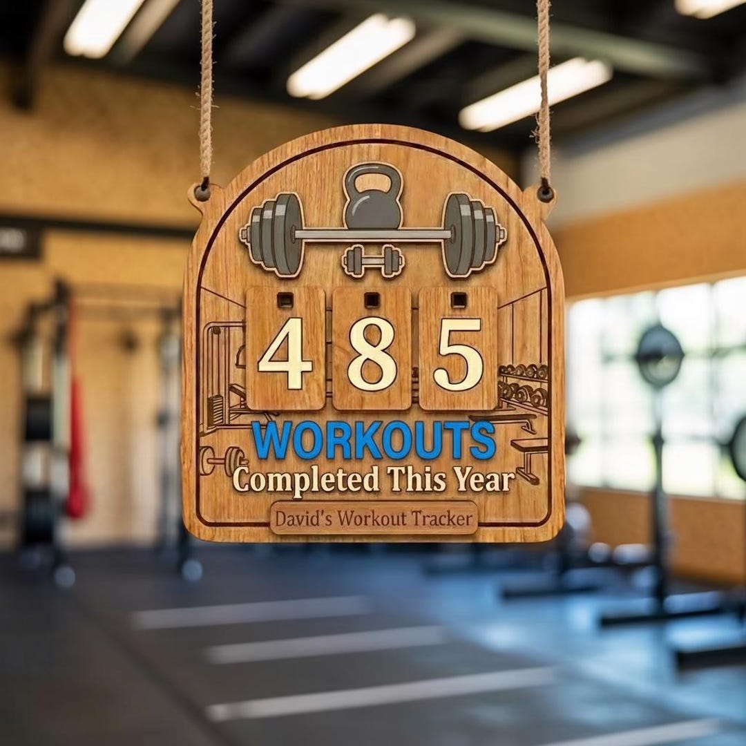 Personalized Workouts Tracker Sign, Workouts Completed This Year Sign ...
