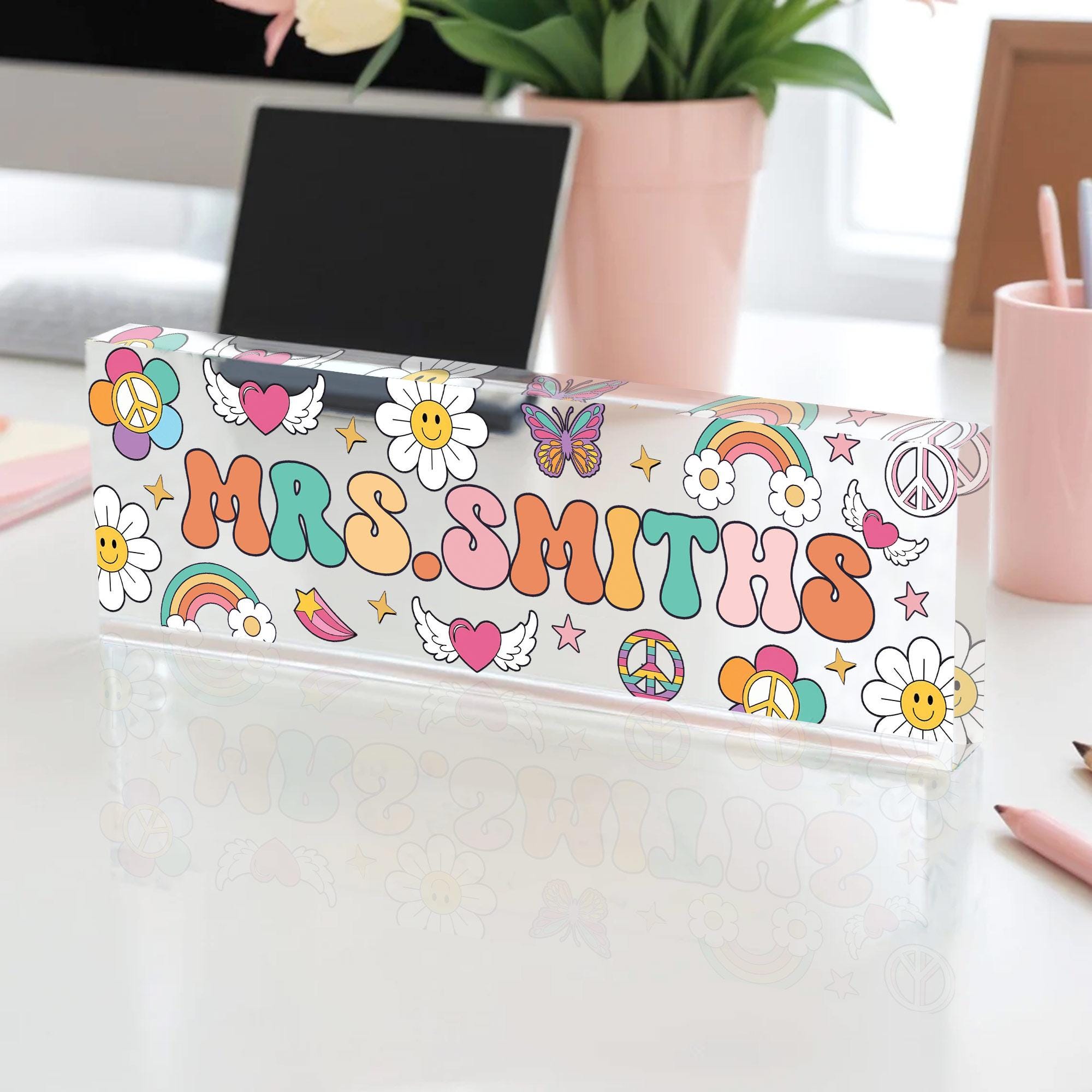 Personalized Teacher Desk Name Plate, Teacher Gifts, Teacher Name Sign ...