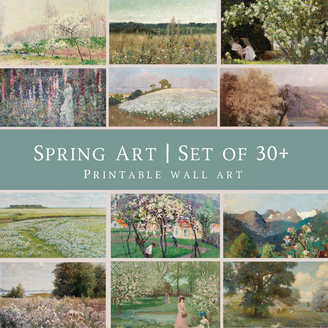 Spring-wallart Gallery | Set of 30+ | Artful-spring-landscape ...