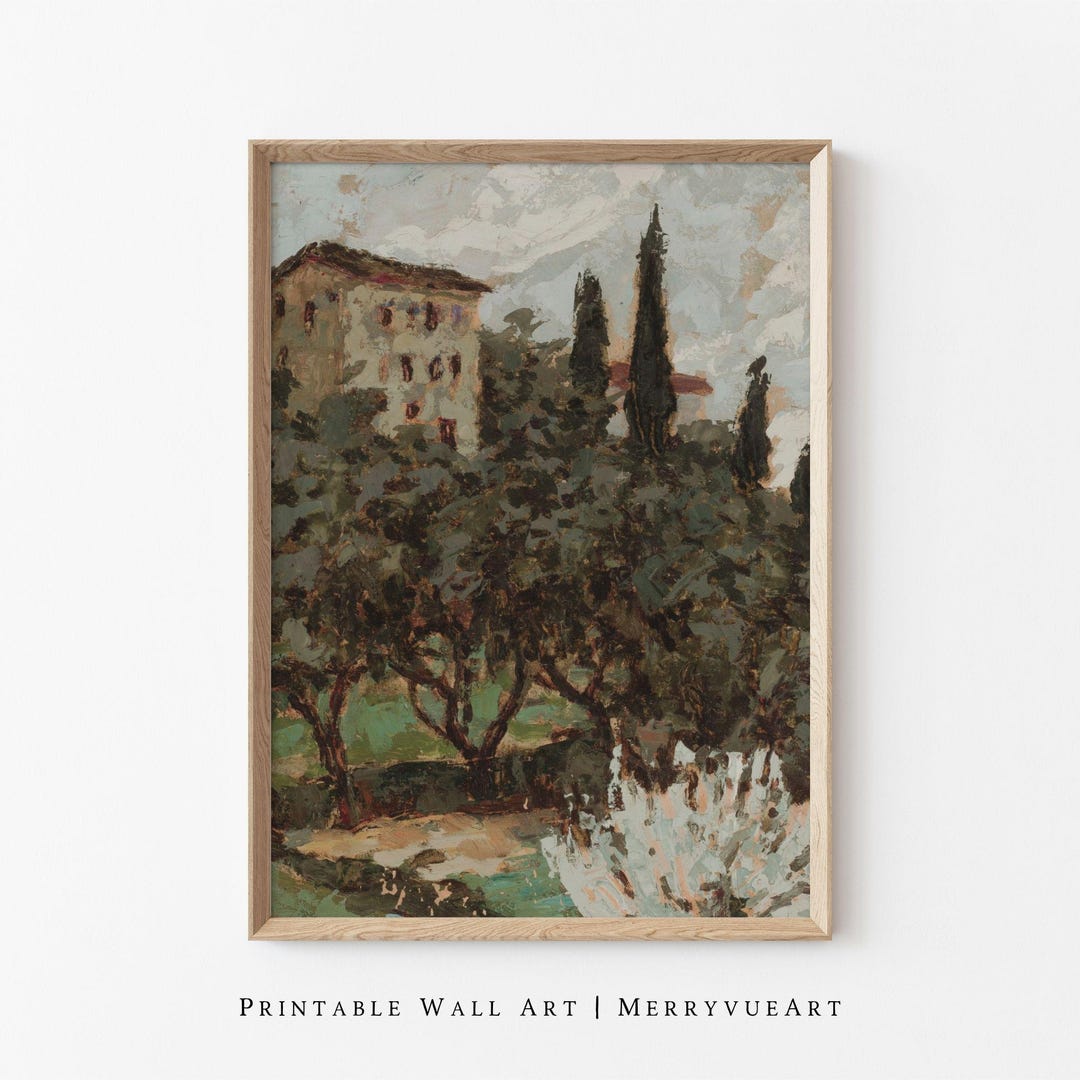 Oilpaint-rustic Art Print | Vintage-farmhouse Landscape | Decorative ...