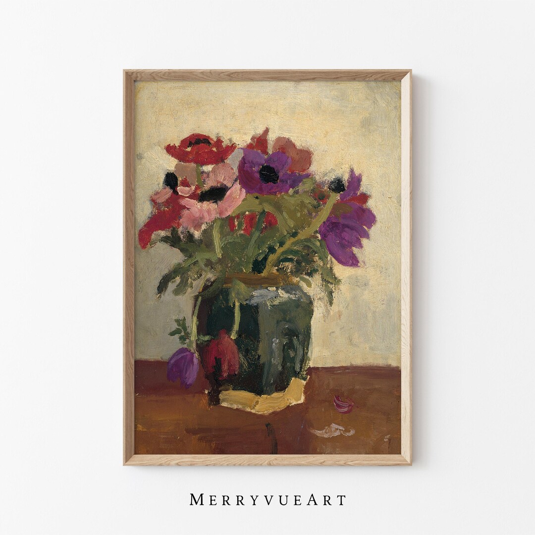 Vintage Still Life Wall Art | Artful-oil Painted Flowers Print | SL213 ...