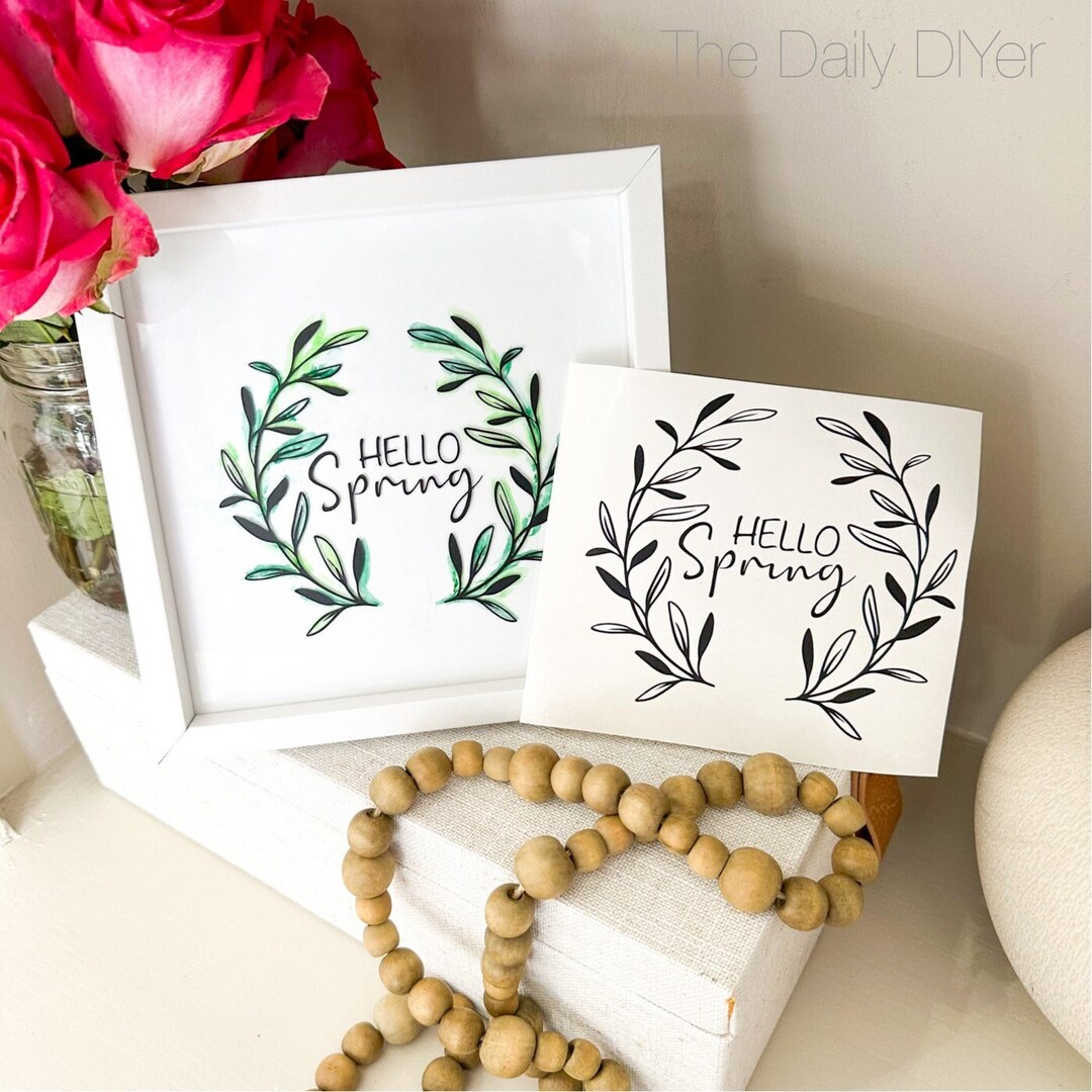 Hello Spring Wreath Vinyl Decal - Etsy