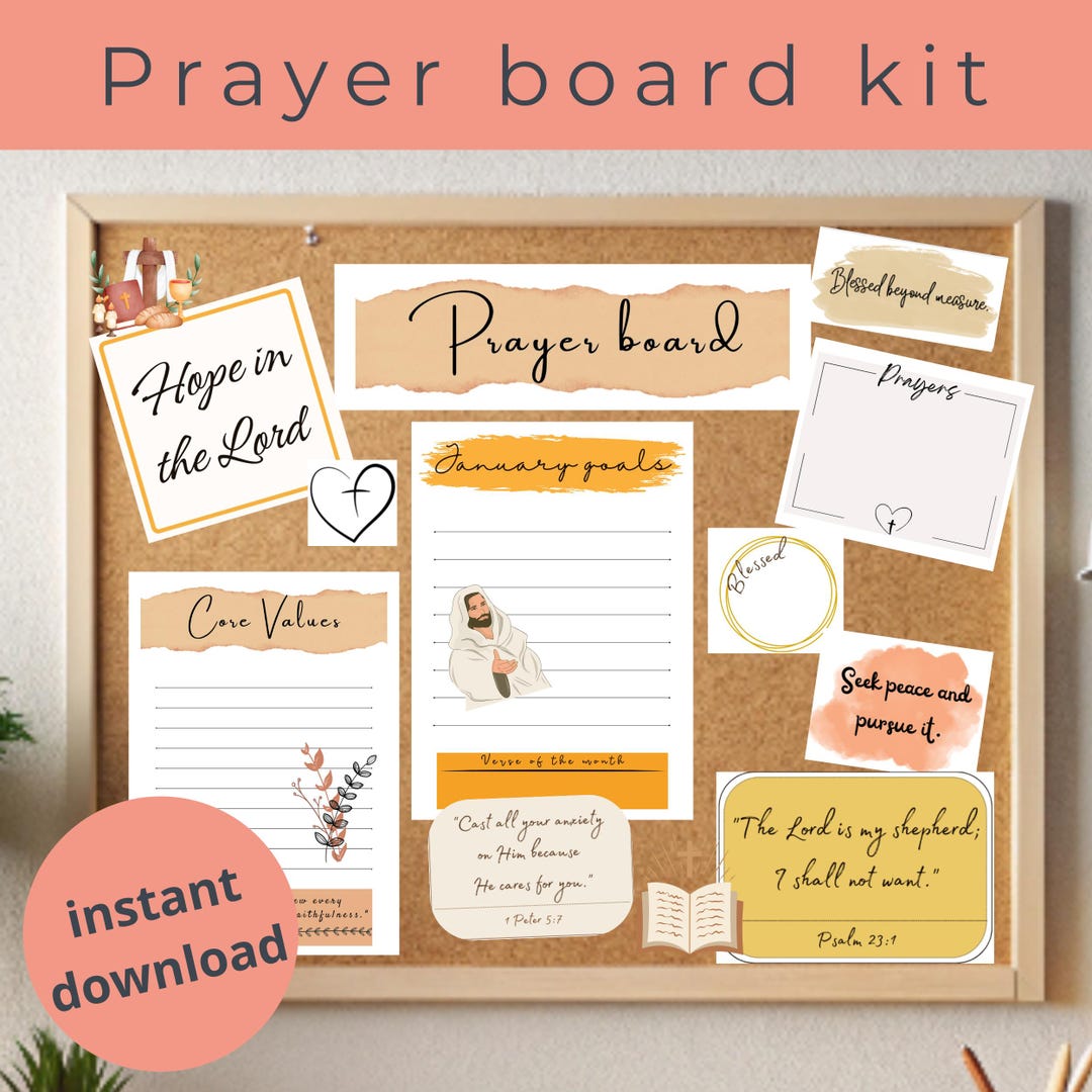 Customizable Prayer Board Kit Christian Personal Prayer Board Starter ...