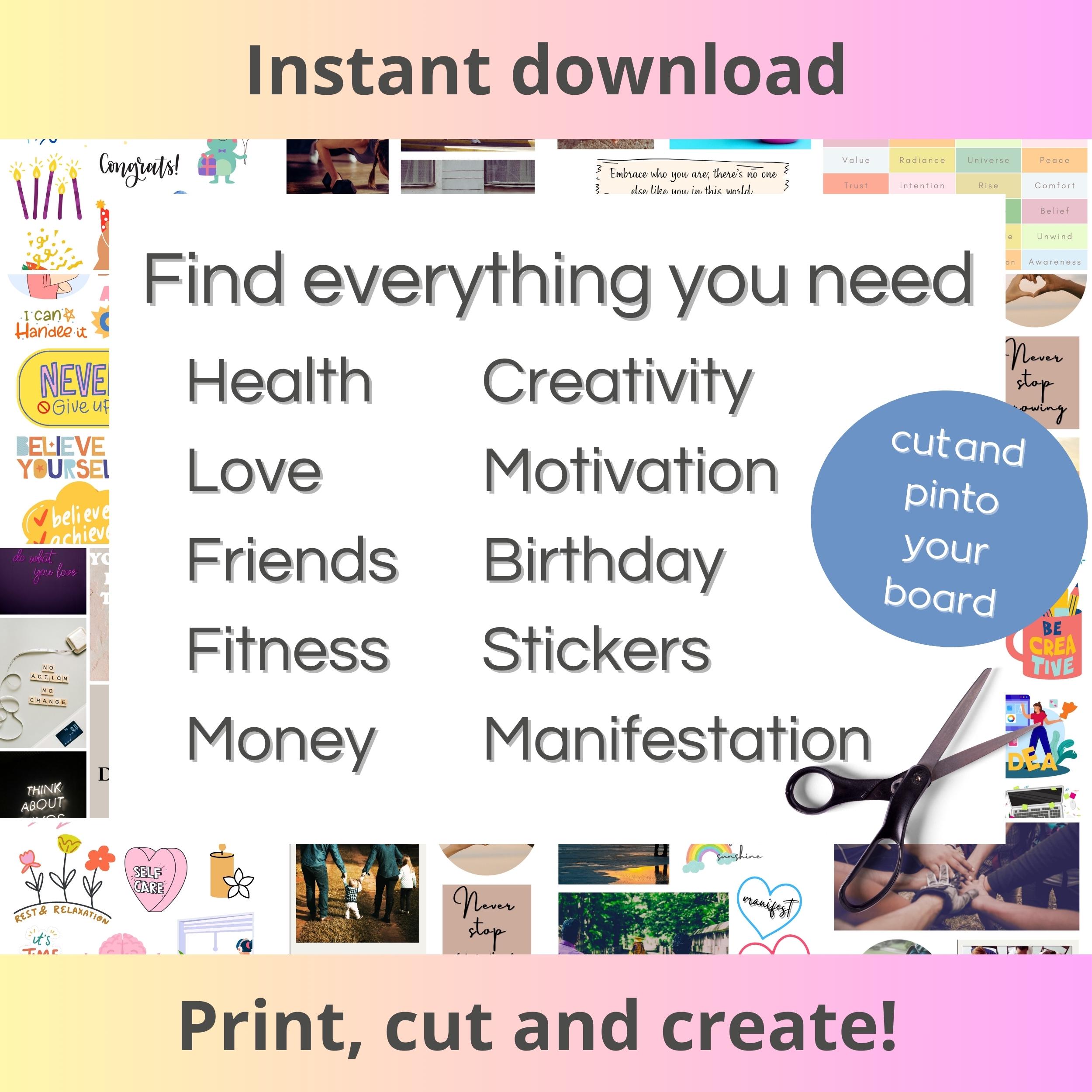 2025 Vision Board Printable Affirmation and Motivation Quotes for 2025 ...