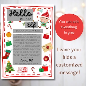 Printable Elf Arrival Letter Template Elf Letter From North Pole ...