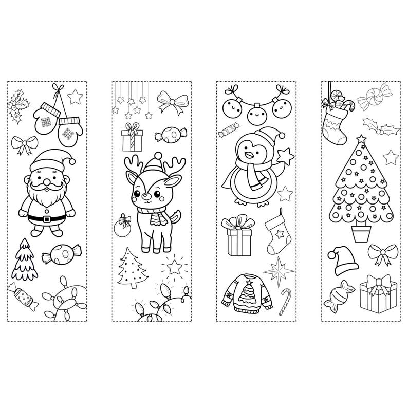 Printable Christmas Coloring Bookmarks for Kids Holiday Crafts for ...