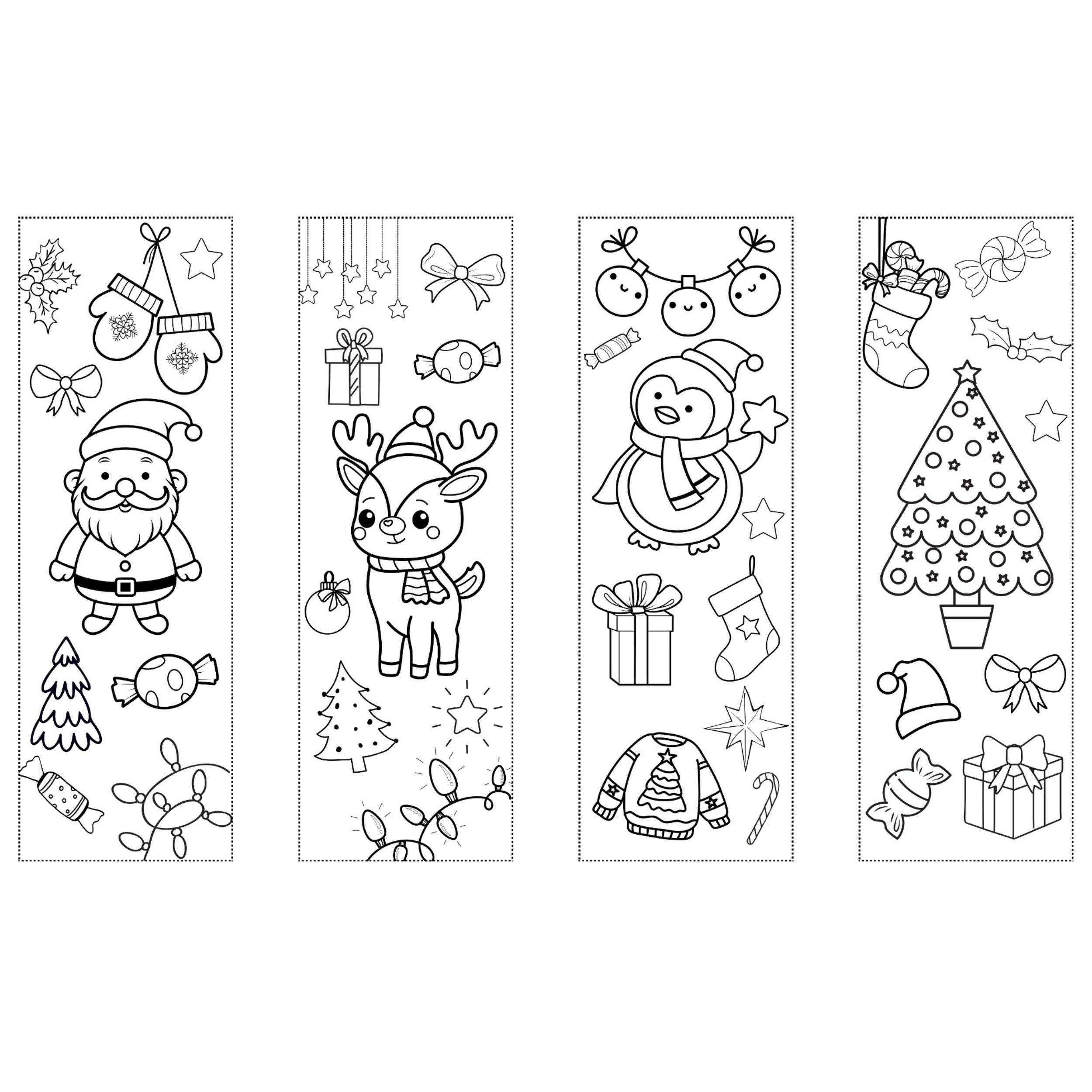Printable Christmas Coloring Bookmarks for Kids Holiday Crafts for ...