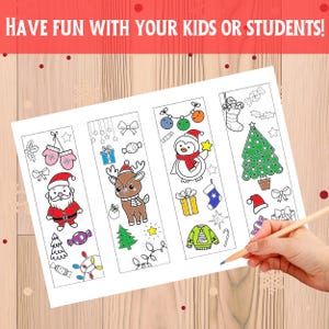 Printable Christmas Coloring Bookmarks for Kids Holiday Crafts for ...