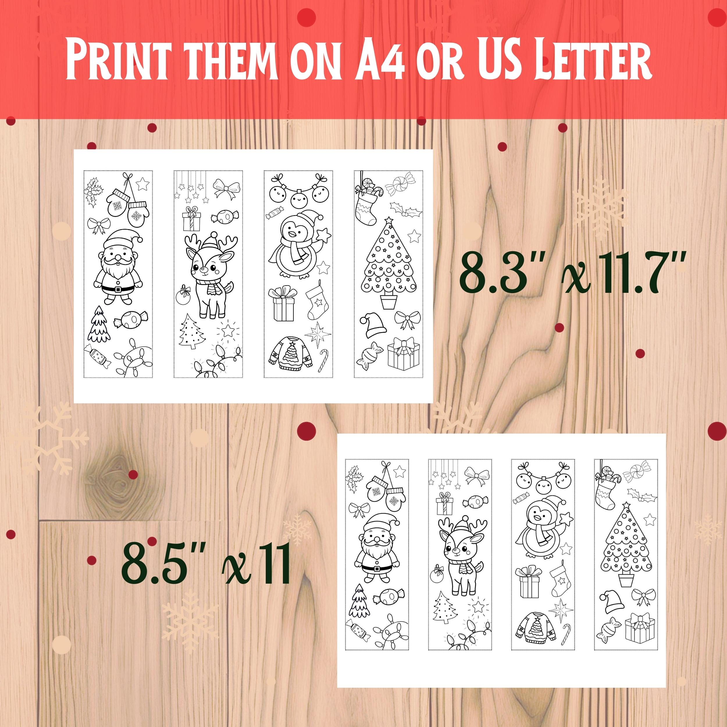 Printable Christmas Coloring Bookmarks for Kids Holiday Crafts for ...
