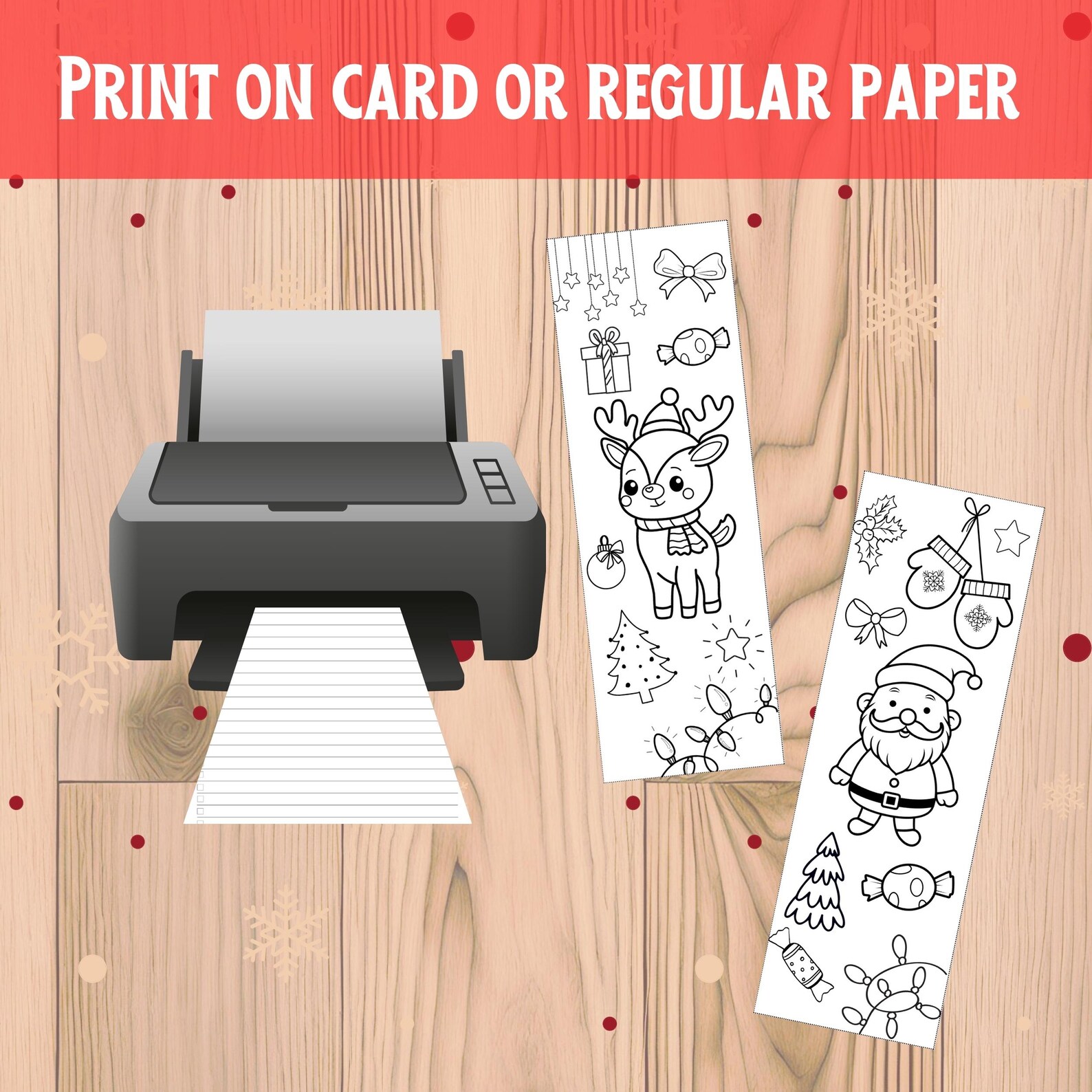 Printable Christmas Coloring Bookmarks for Kids Holiday Crafts for ...