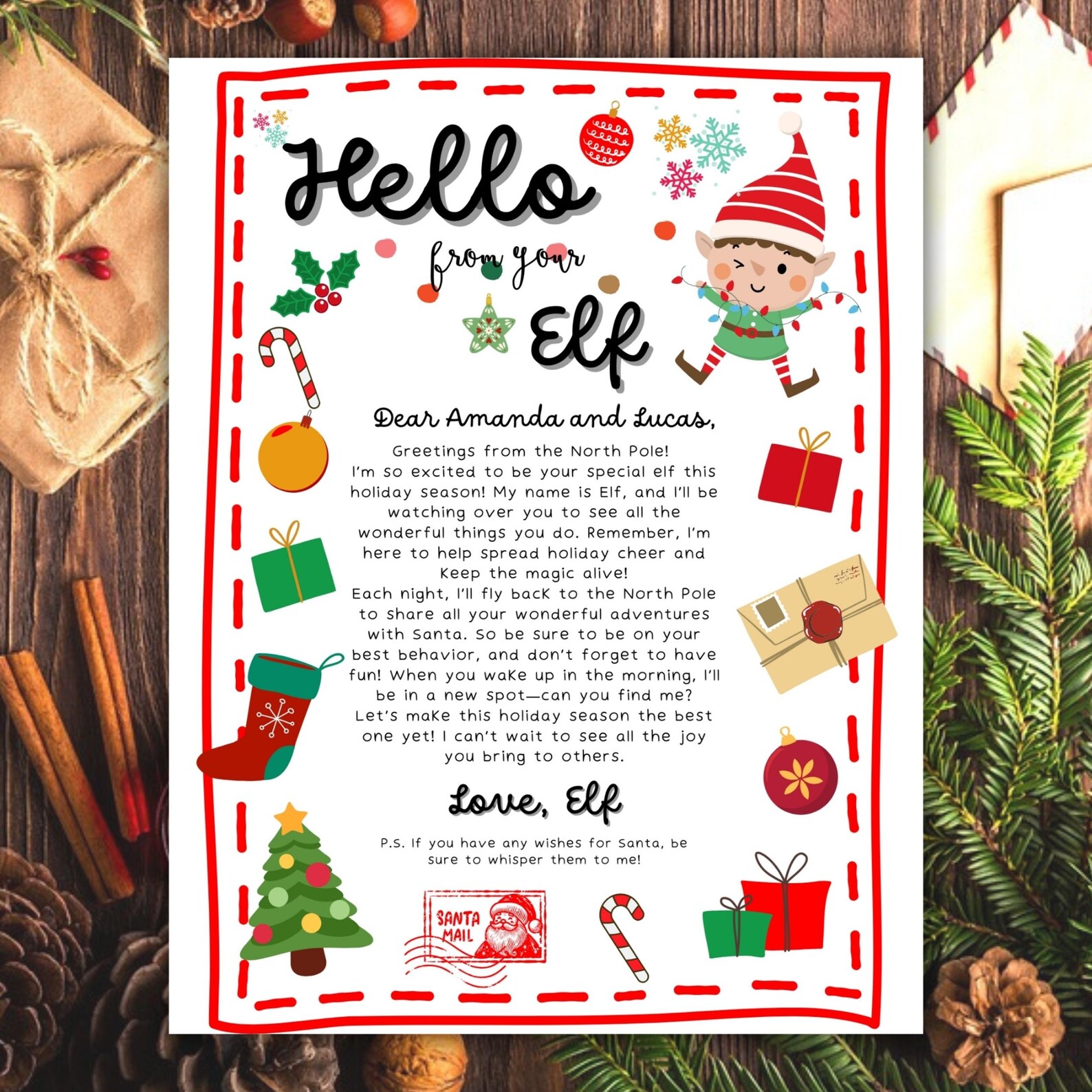 Printable Elf Arrival Letter Template Elf Letter From North Pole ...