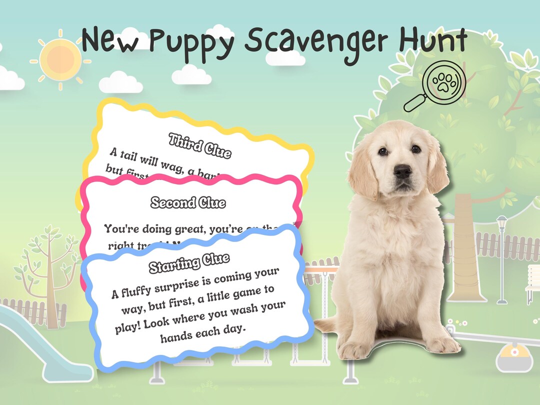 Puppy Scavenger Hunt Printable Kids Game for Children New Puppy ...