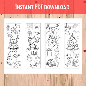 Printable Christmas Coloring Bookmarks for Kids Holiday Crafts for ...