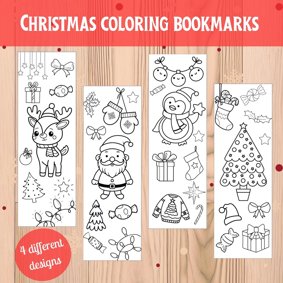 Printable Christmas Coloring Bookmarks for Kids Holiday Crafts for ...