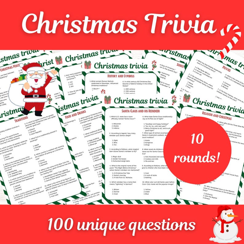 Christmas Party Game Printable Holiday Family Game Digital Download Fun ...