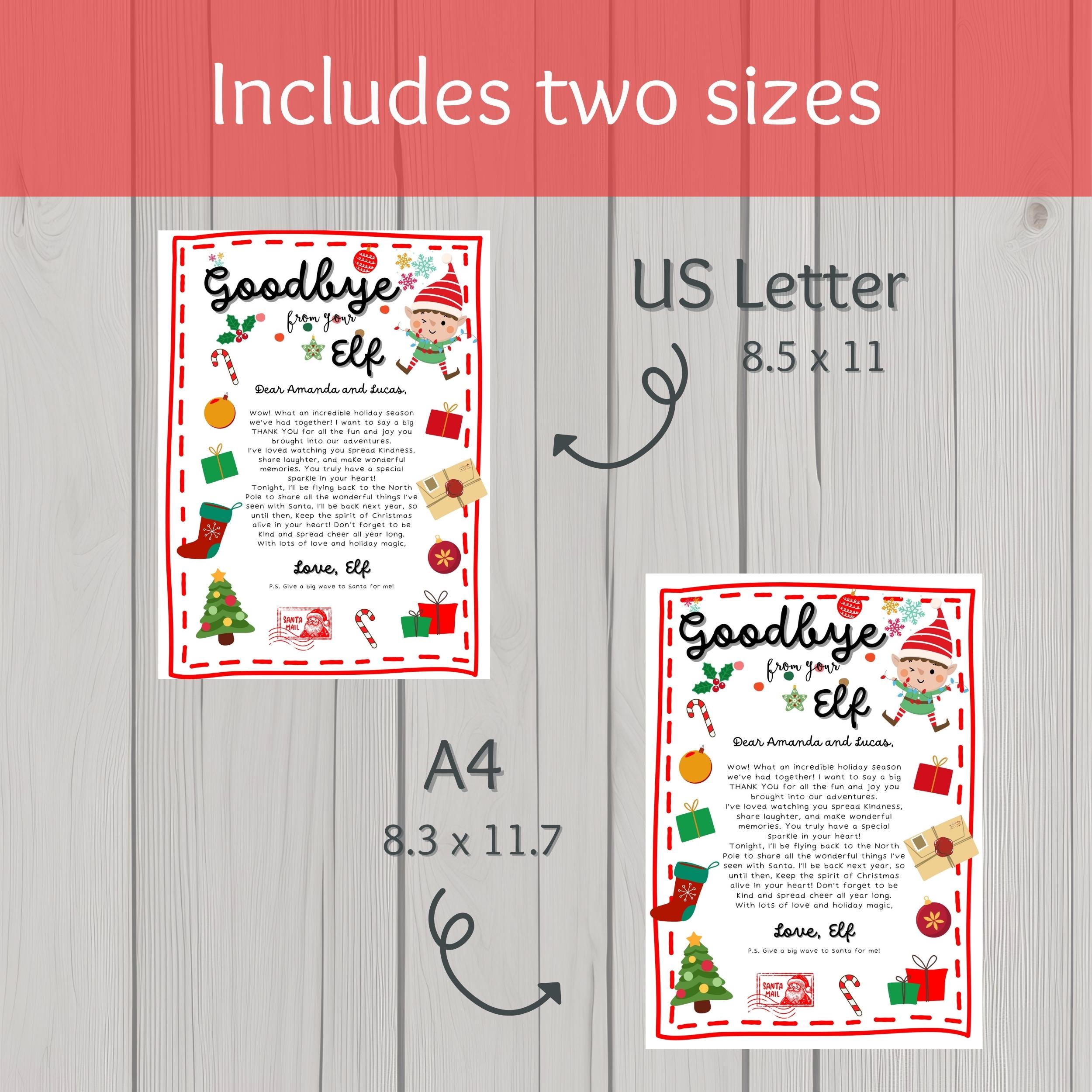 Printable Elf Goodbye Letter Template Festive Holiday Magic Elf Letter ...