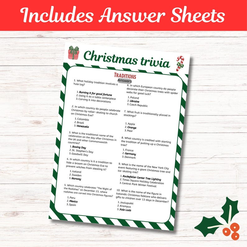 Christmas Party Game Printable Holiday Family Game Digital Download Fun ...