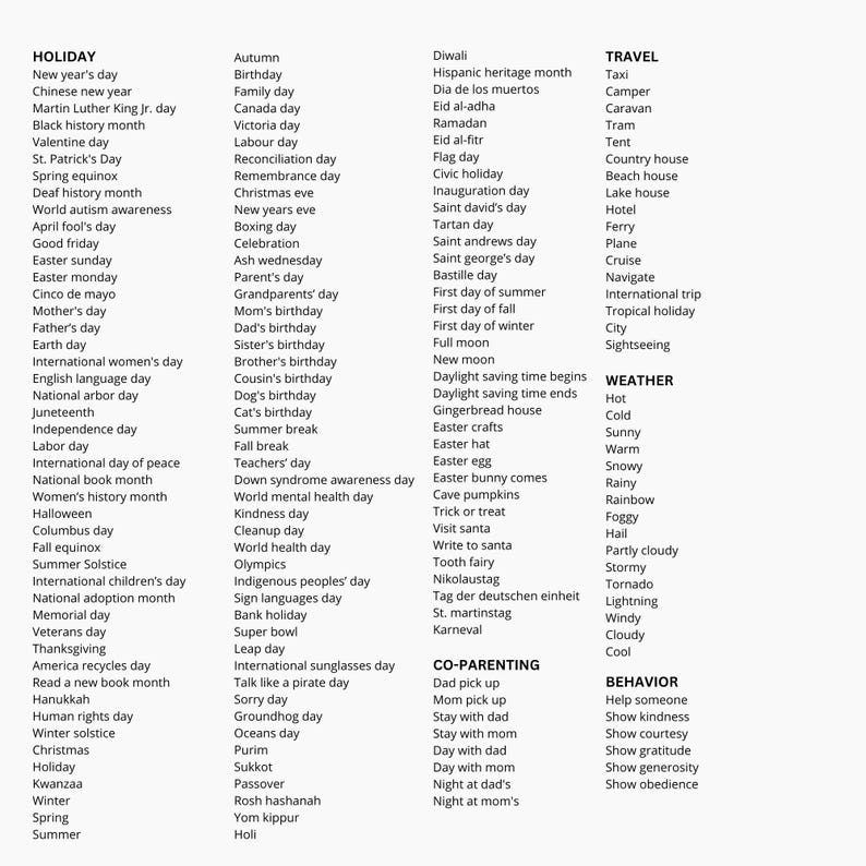 Weekly Plan for Children 1000 Daily Routine Cards, Kids Weekly Planner ...