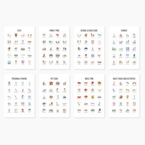 1000 Editable Daily Routine Cards & Charts for Kids, Visual Schedule ...