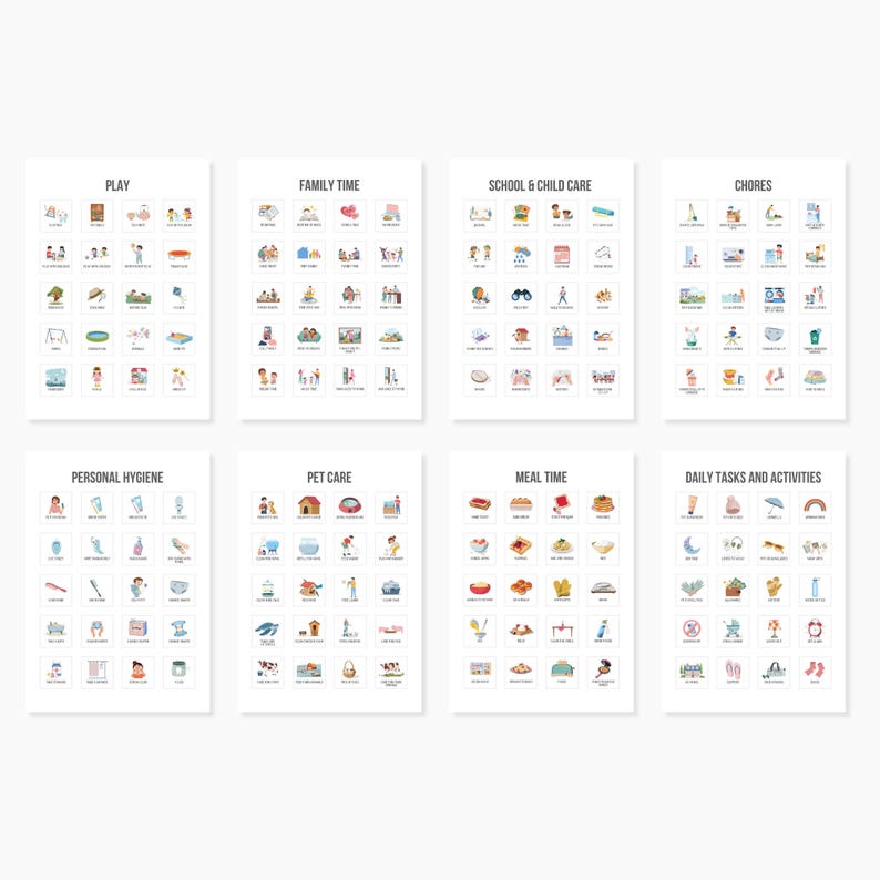 1000 Editable Daily Routine Cards & Charts for Kids, Visual Schedule ...