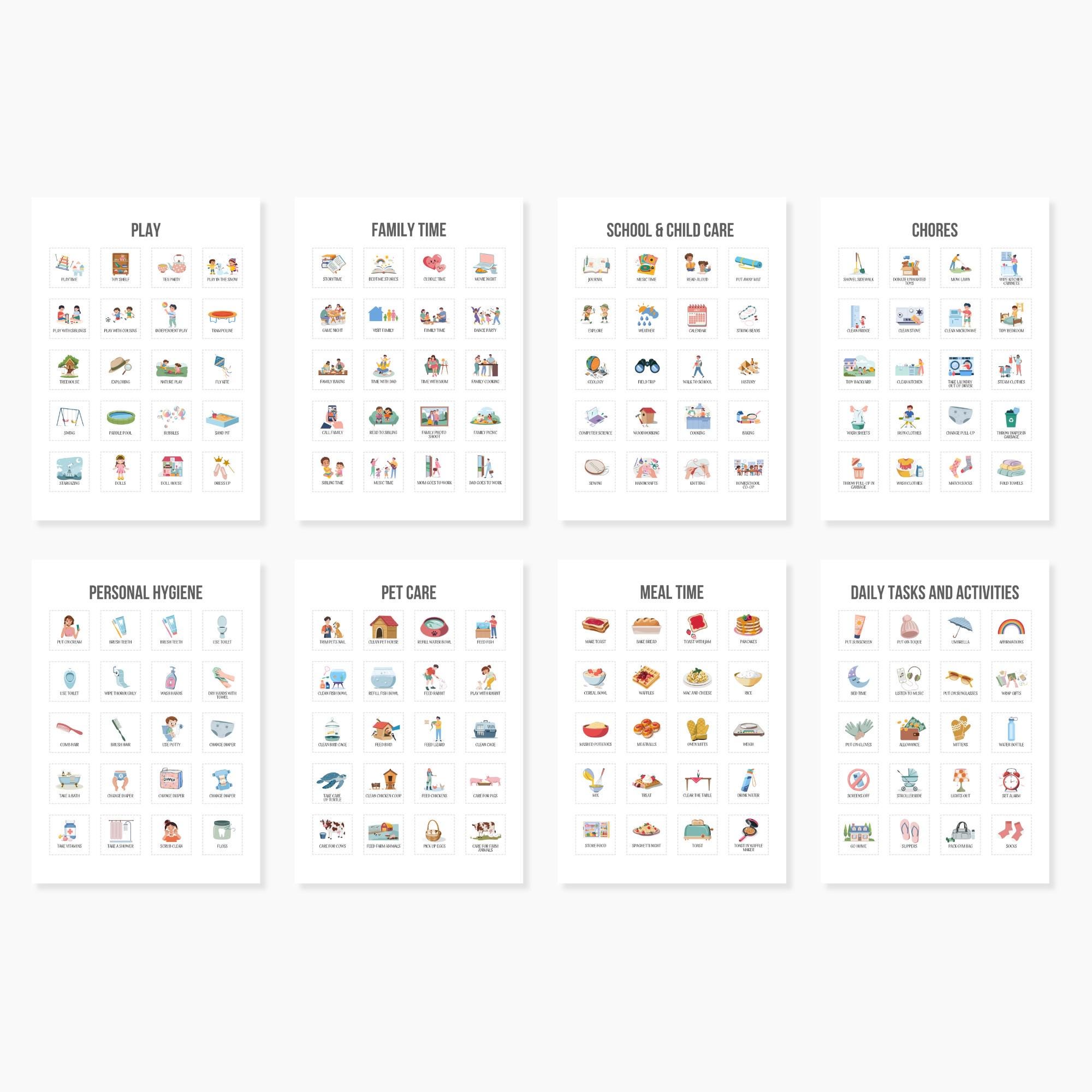1000 Editable Daily Routine Cards & Charts for Kids, Visual Schedule ...