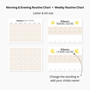 1000 Editable Daily Routine Cards & Charts for Kids, Visual Schedule ...