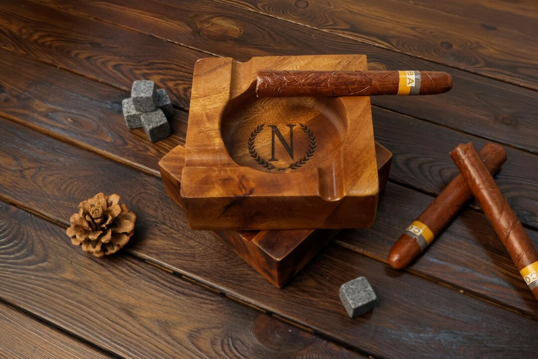 Custom Cigar Ashtray Wood - Personalized Ashtray, Wooden Ashtray ...