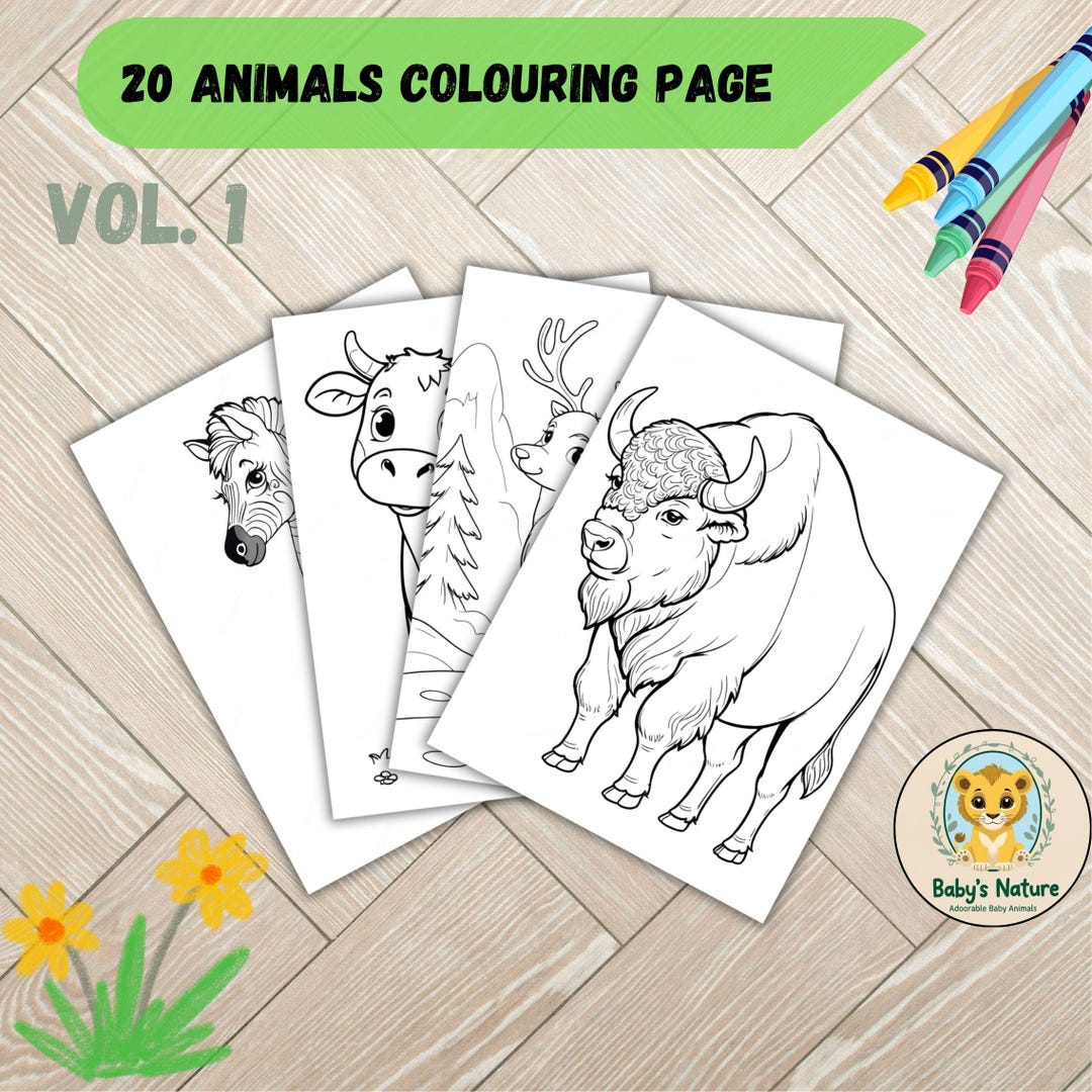 20 Animals Coloring Pages for Adult and Kids | Animals Coloring Pages ...