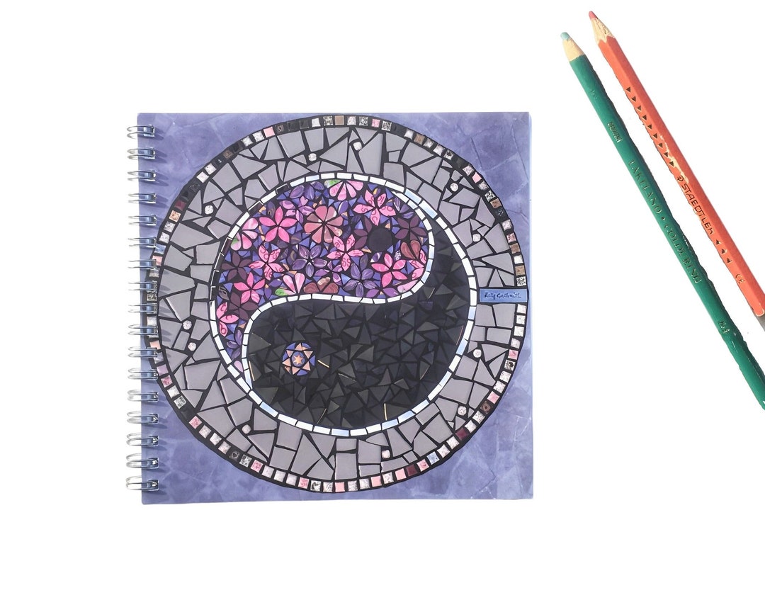 Spiral Bound Ying Yang Notebook Square Jotter Blank Pages Gift Idea for ...