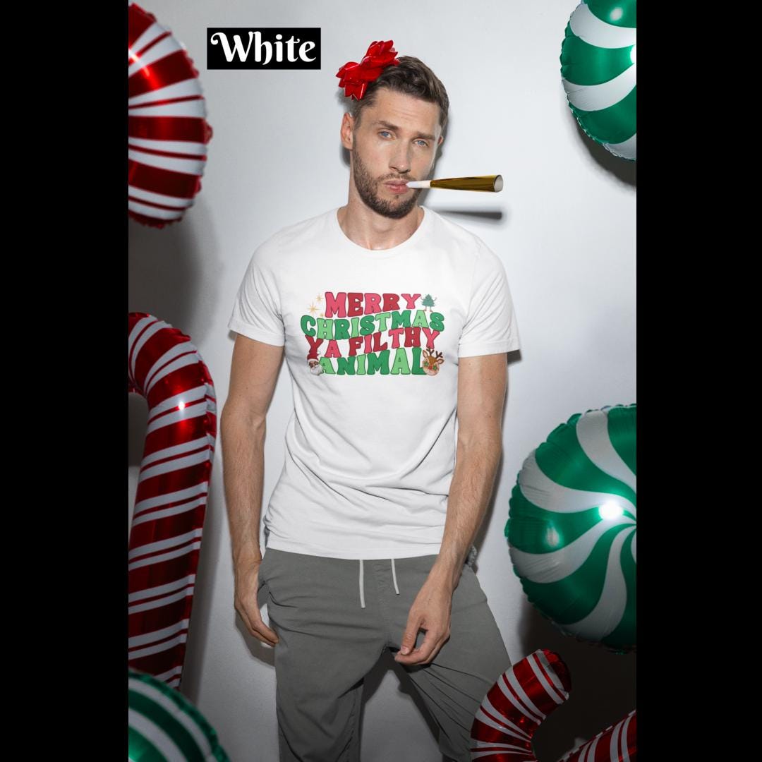 Funny 'ya Filthy Animal' Christmas Tee - Etsy
