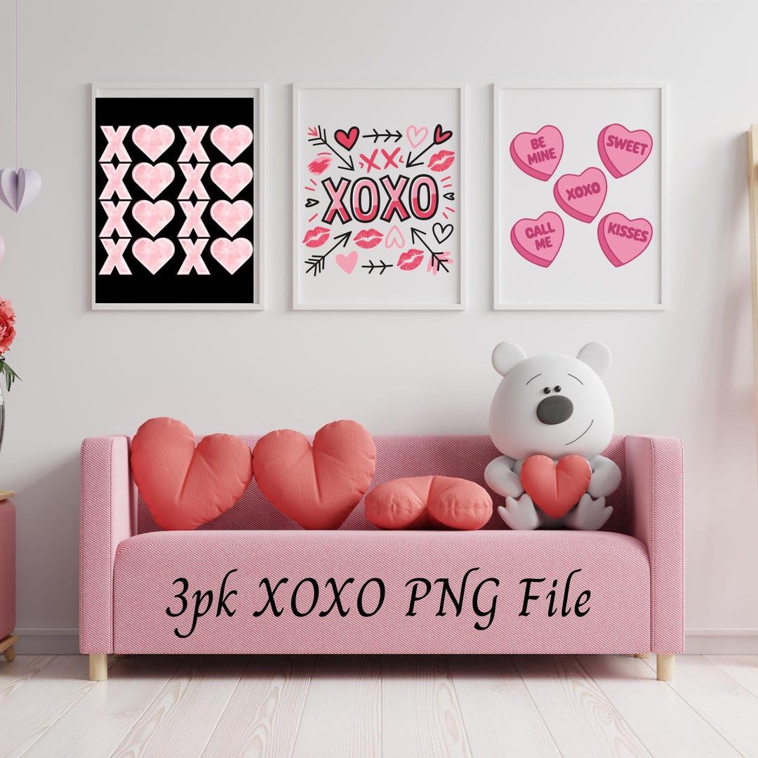 3-pack Valentine's Day XOXO PNG Bundle | Digital Download With ...
