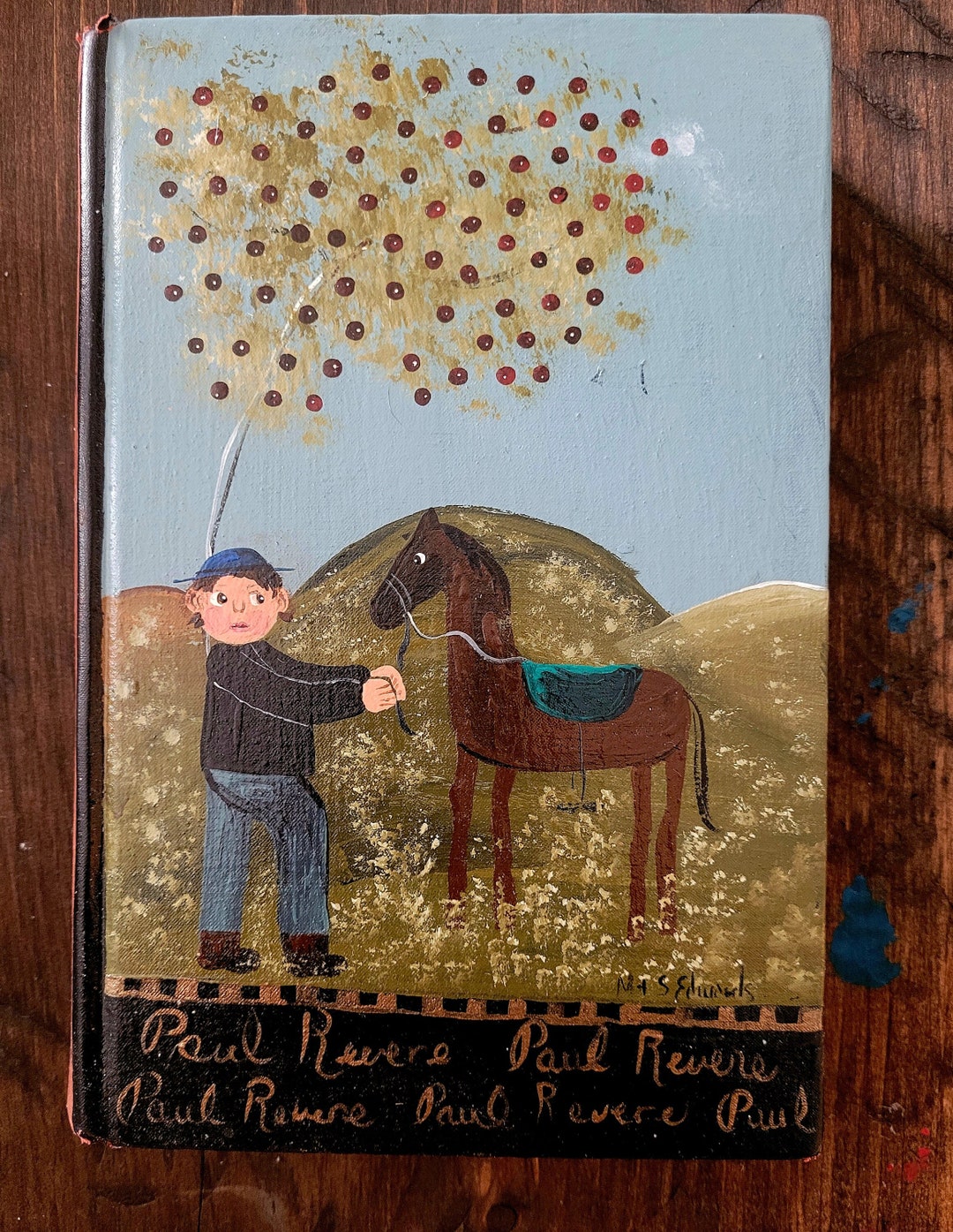 Handpainted Folk Art, Upcycled Book, Paul Revere and the World He Lived ...