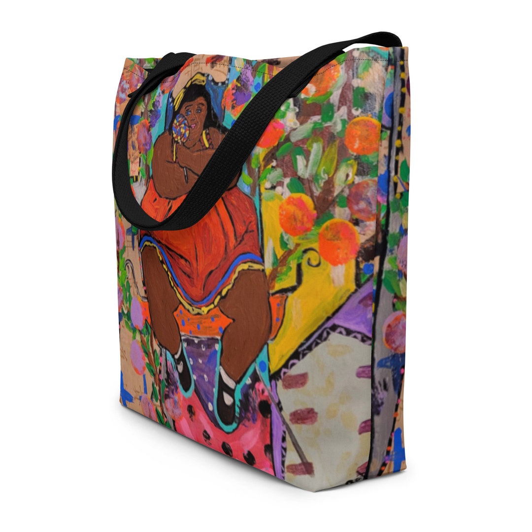 Big Baby, All-over Print Large Tote Bag, African American Art by Meeka ...