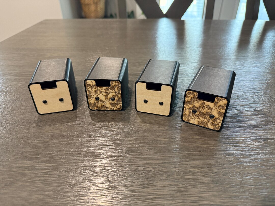 Stylish Cube Desk Organizer, Cube Design, Wood Fronts & 3D Printed Unit ...