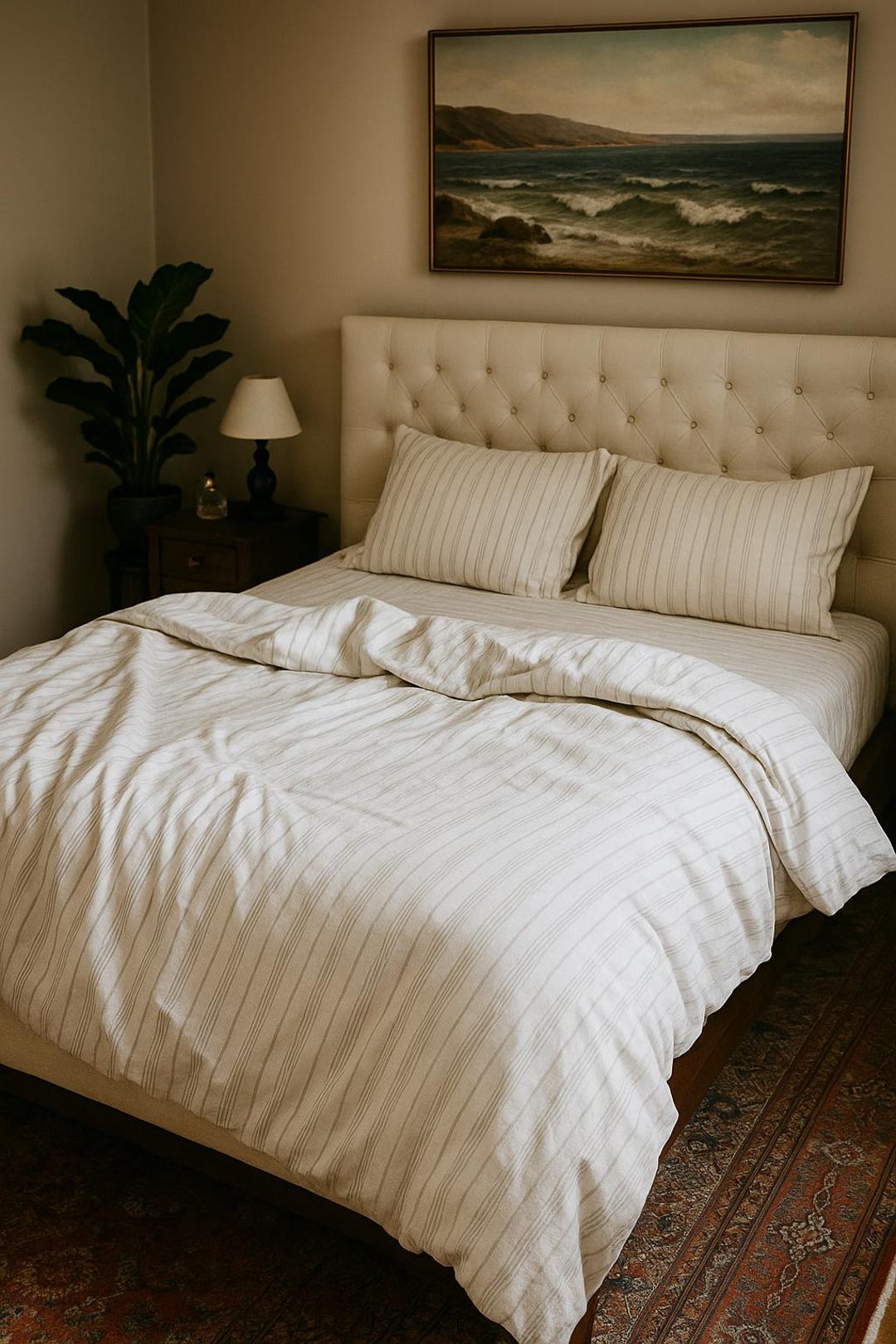 Linen Bedding Set, Natural Minimalist Bed Linens, Soft Linen Duvet and Sheet Set, King Queen or ...