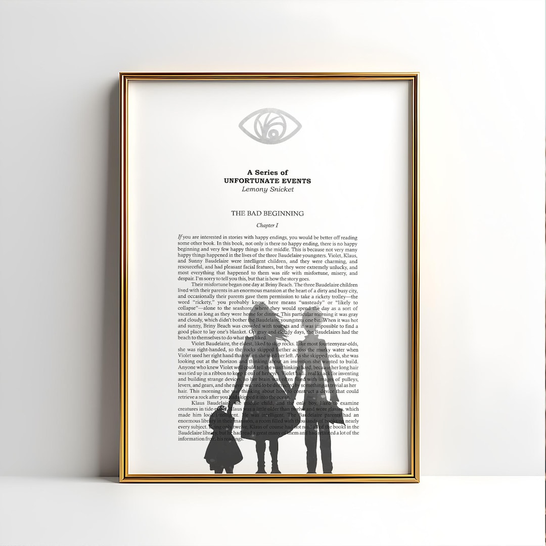 Printable Wall Art - the Series of Unfortunate Events - the Bad ...