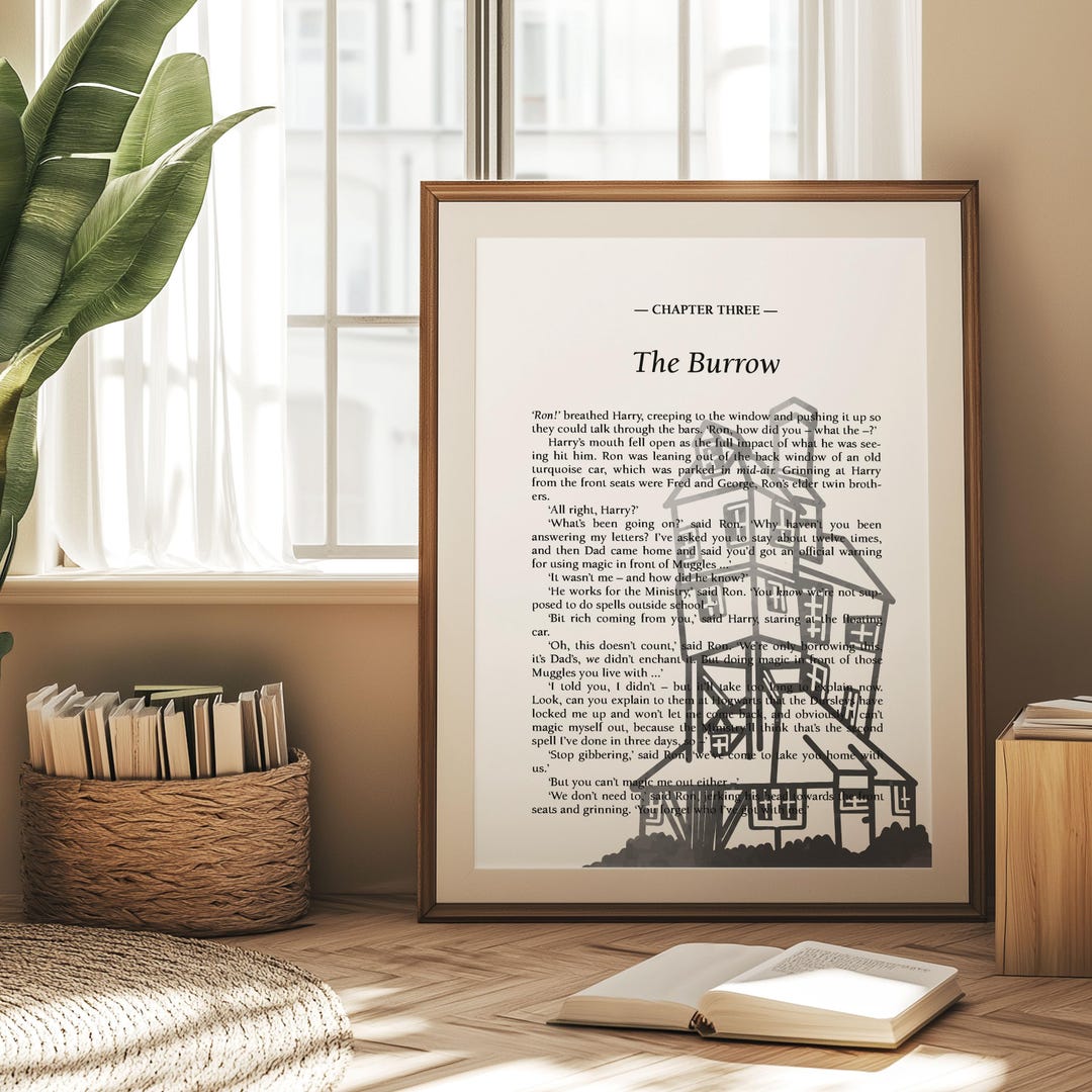 Printable Wall Art HP Second Book Chapter 3 the Burrow Witch and Wizard ...