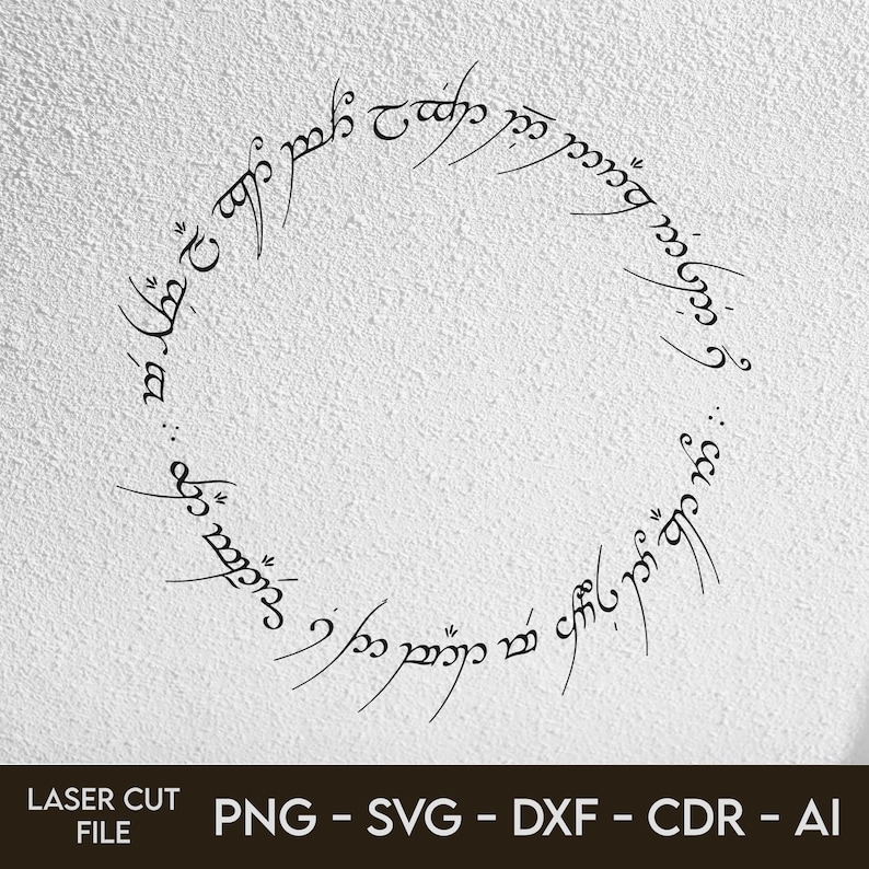 LOTR One Ring Laser Cut File Digital Download Svg, Dxf, Cdr, Png, Ai ...