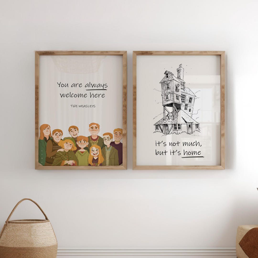 2 Set of Weasley Family Wall Art - Witch and Wizard Home Decor ...