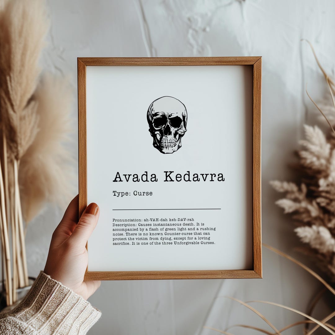 Magic Spell Print - Unforgivable Curse - the Killing Curse - Witch and ...