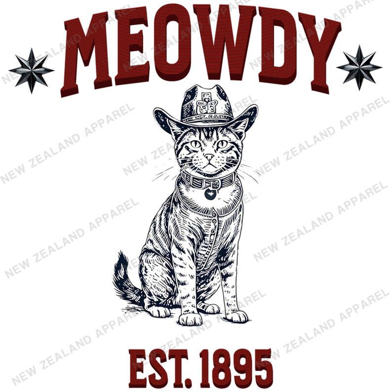 Meowdy PNG Bundle, Western Cat, Perfect for Craft, Yellowstone PNG ...