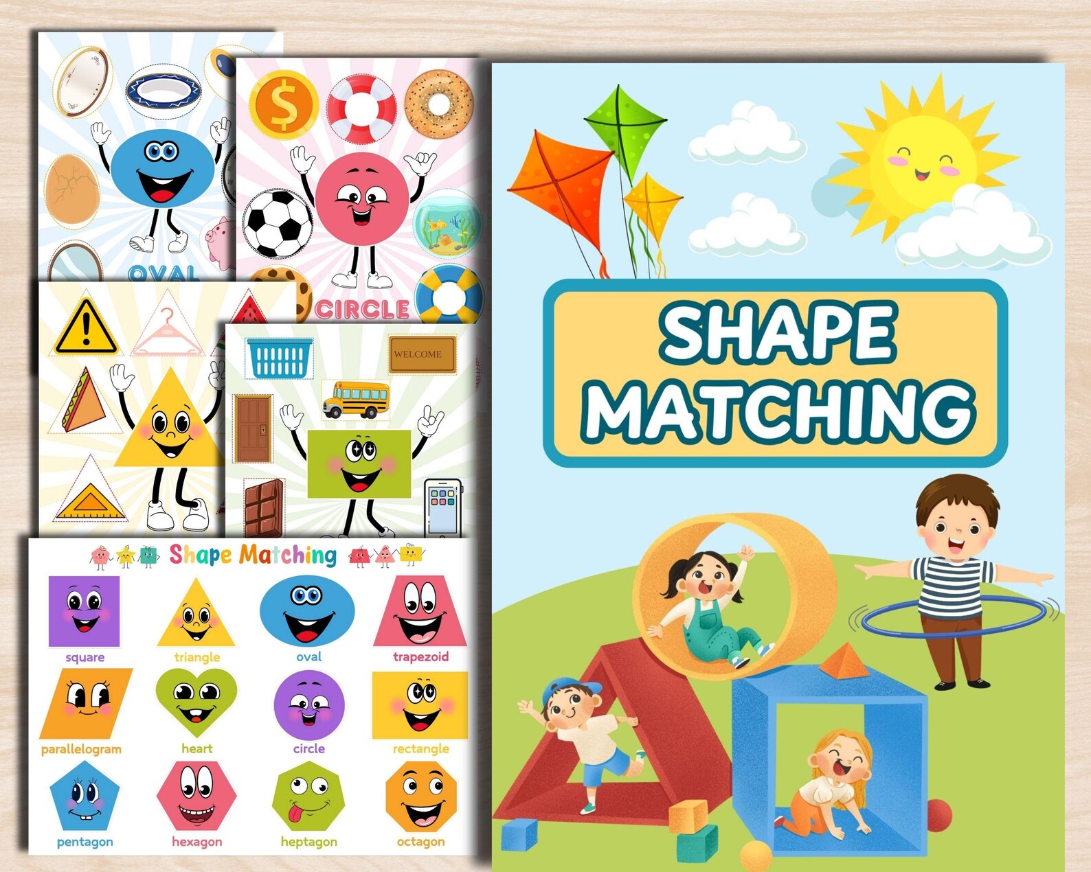 Shapes Matching Activity Kindergarten Printable Shape Recognition